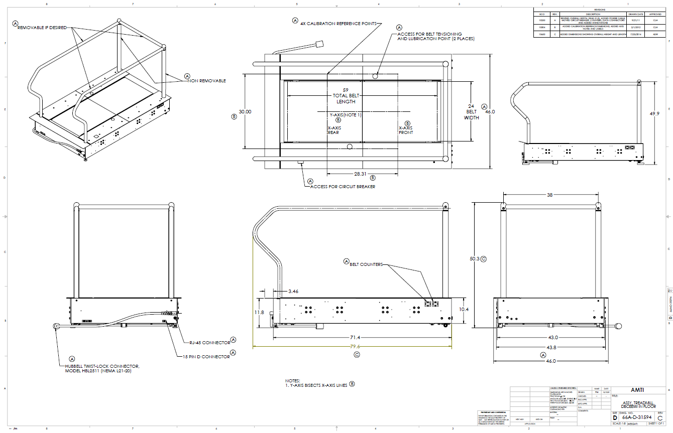 Tandem Instrumented Treadmill | Force Sensing Treadmill